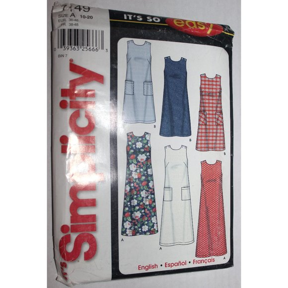 Simplicity | Other | Uncut Simplicity 749 Sewing Pattern Sleeveless ...